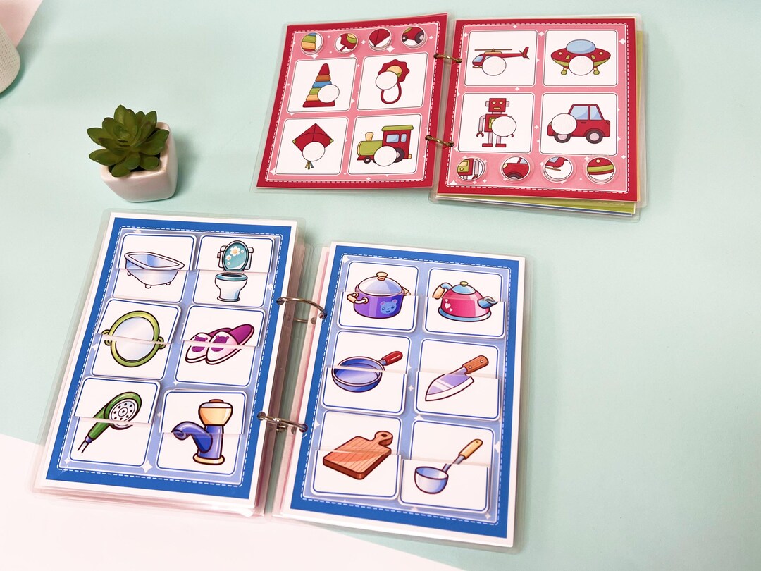 Shape Matching Book, Two Pieces Kids Game, Match Animal Halves, Fruit ...