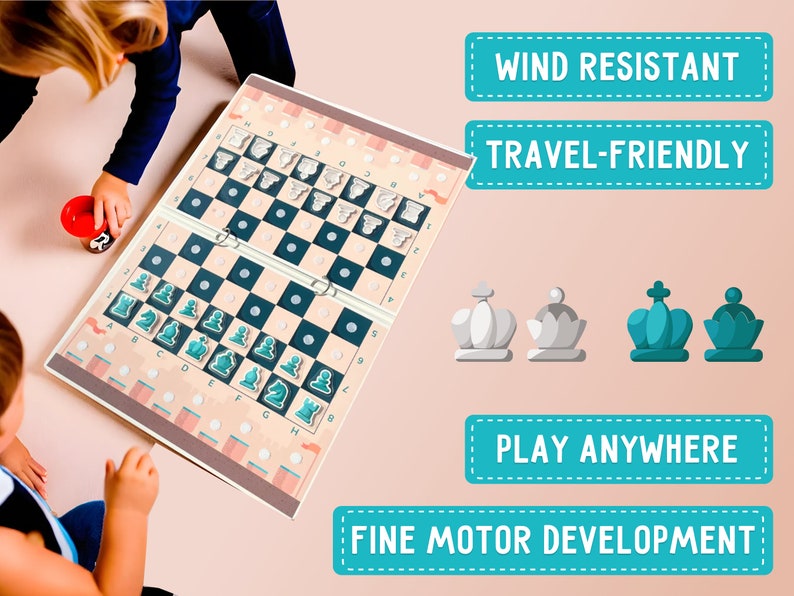 Educational Chess Set With Board for Kids, How to Play Chess for ...