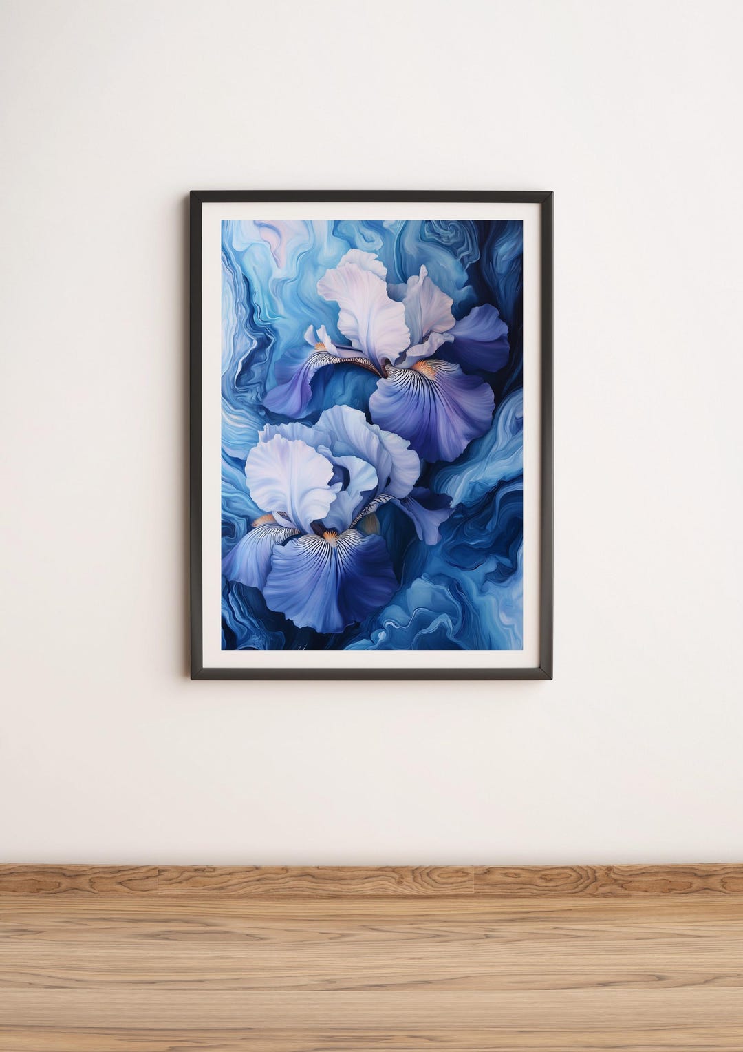 Blue Iris Abstract Painting Wall Art Digital Poster Print - Etsy