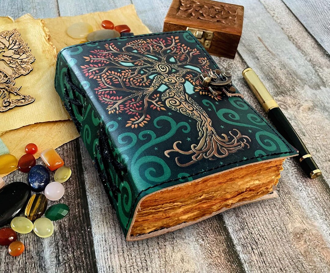 Mother of Earth Spells Book of Shadows Leather Bound Journal Deckle ...