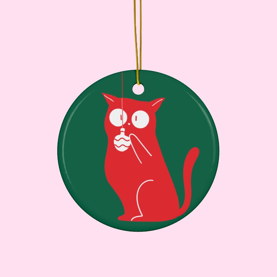 Funny Cat Tree Ornament Cute Cat Christmas Tree Cat Decor Cat Lover ...