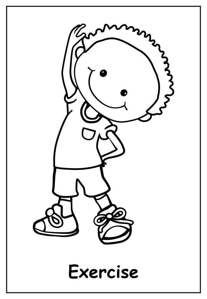 Coloring Page - Verb & Daily Activity - Exercise - Etsy