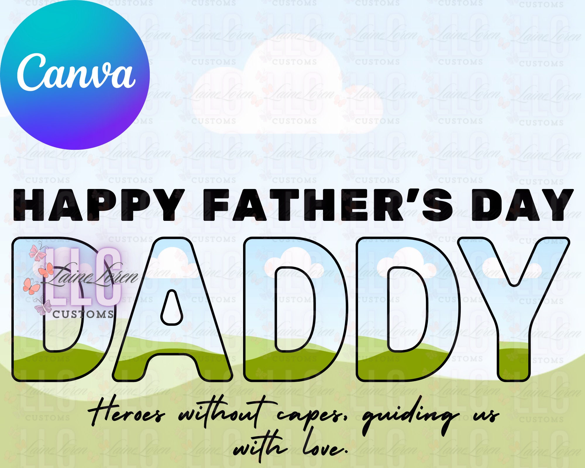 Daddy Canva Editable Frame Template, Father's Day, Editable File ...