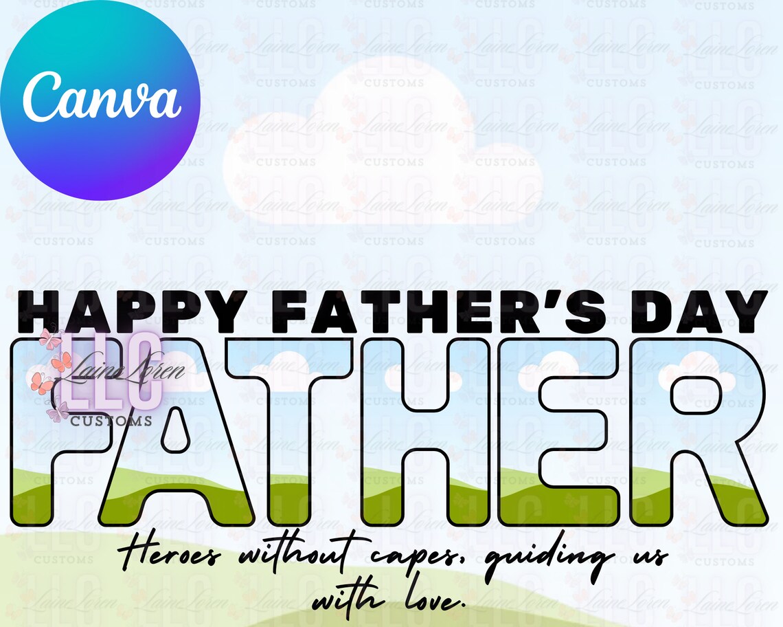Father Canva Editable Frame Template, Father's Day, Editable File ...
