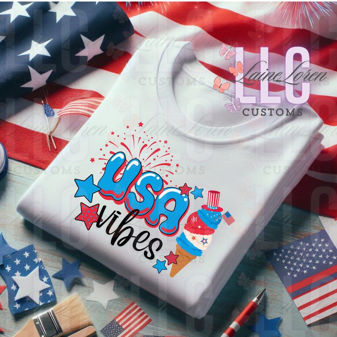USA Vibes PNG, Fourth of July Png, July 4th 2024 Png, Fun Patriotic Png - Etsy