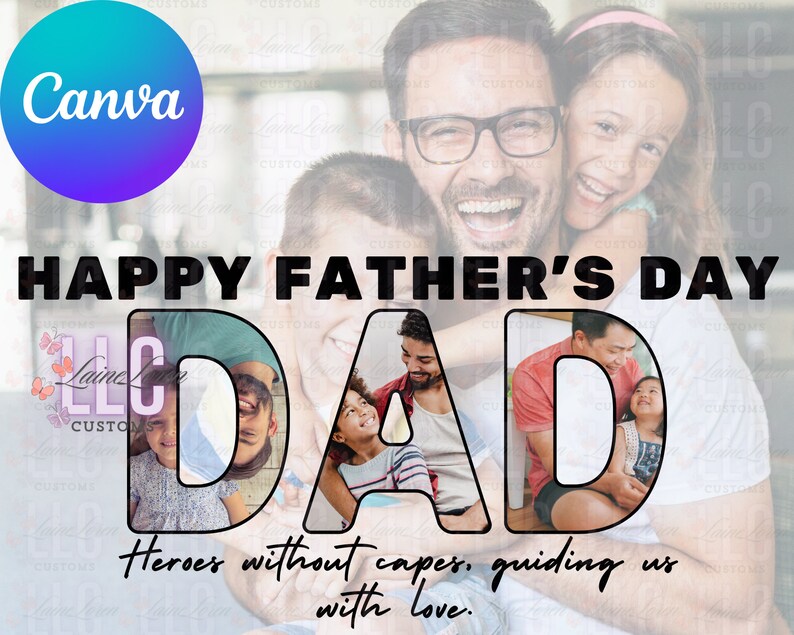 Dad Canva Editable Frame Template, Father's Day, Editable File Template ...