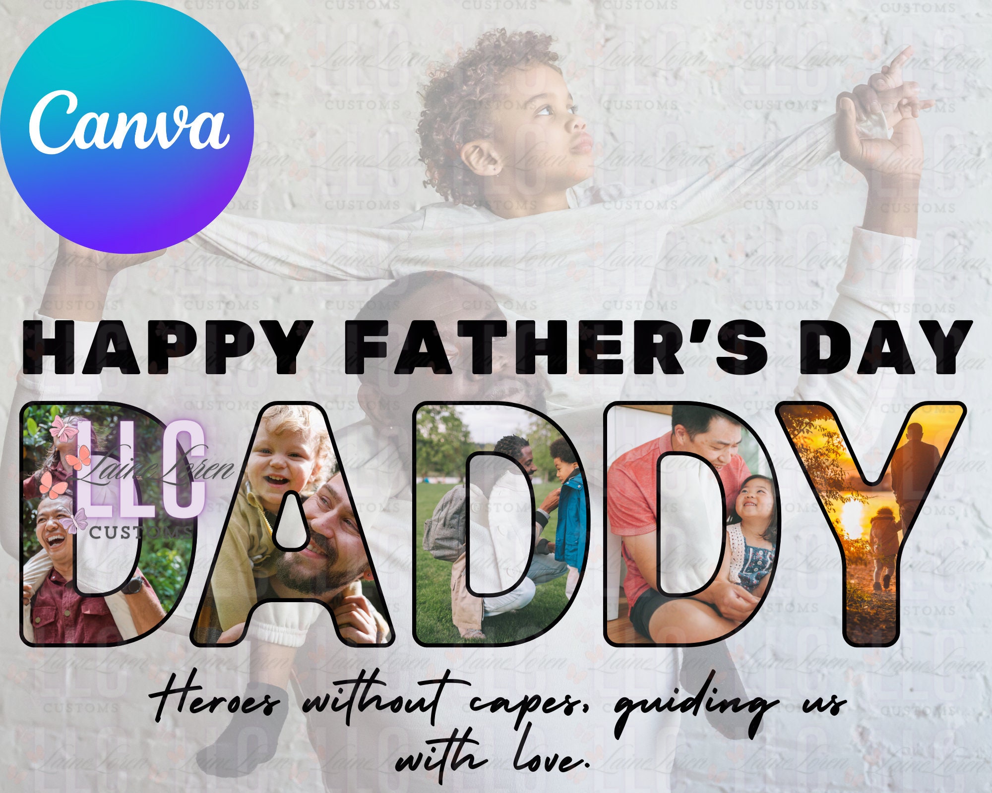 Daddy Canva Editable Frame Template, Father's Day, Editable File ...