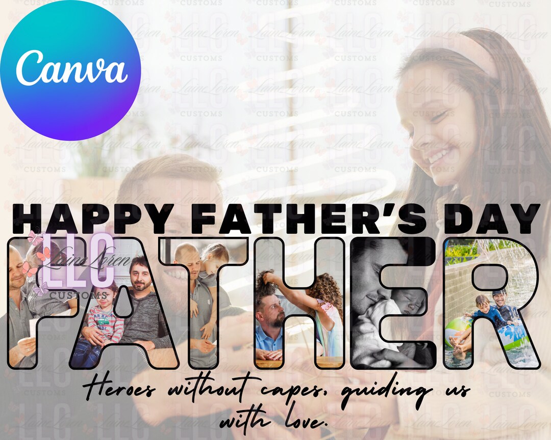 Father Canva Editable Frame Template, Father's Day, Editable File ...