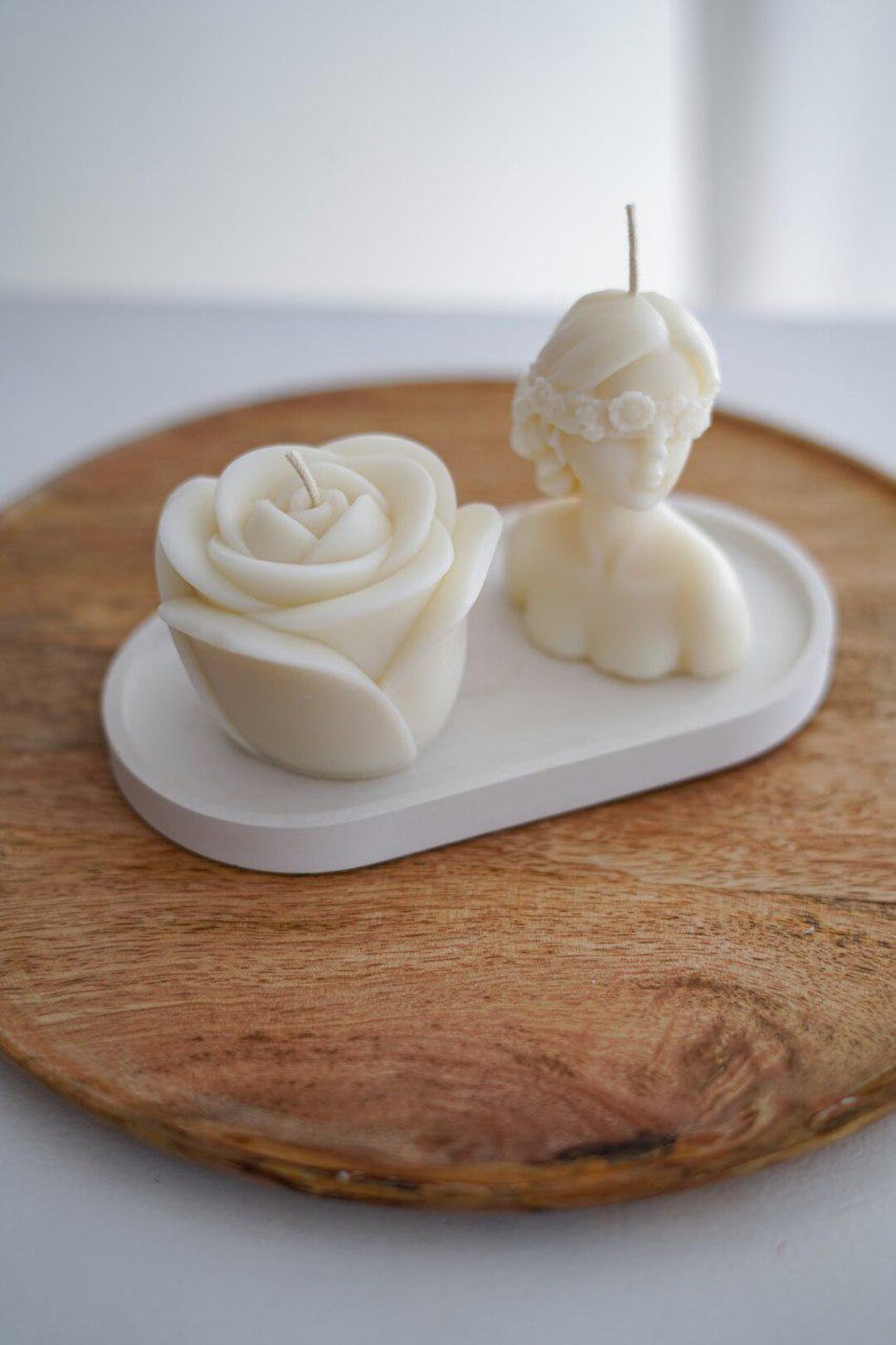 Female Body and Rose Shaped Candle Set, Decorative Candle, Flower ...