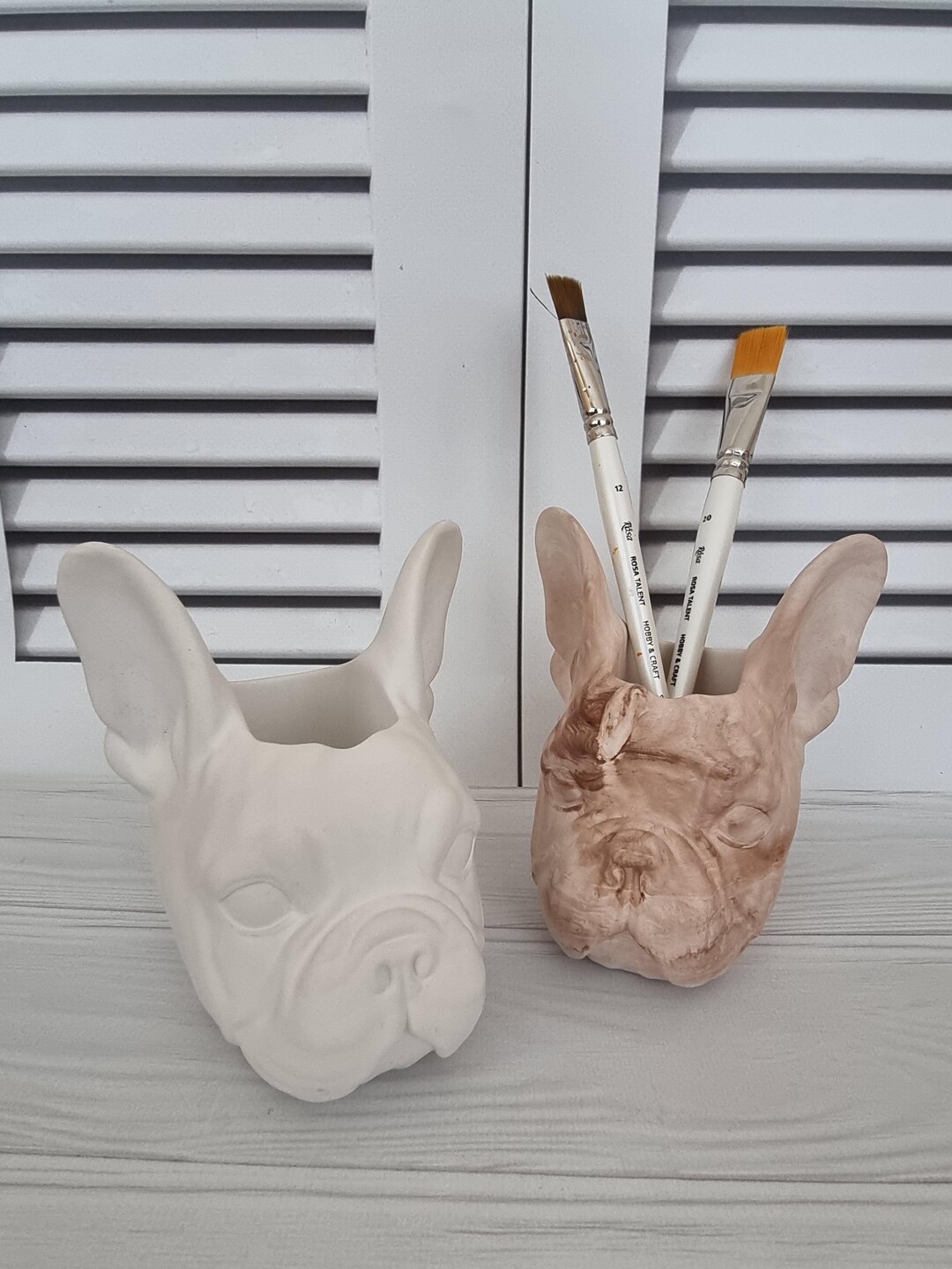 Paintbrush Holder, Dog Figure Decor, Pencil Stand, Makeup Brush Keeper ...