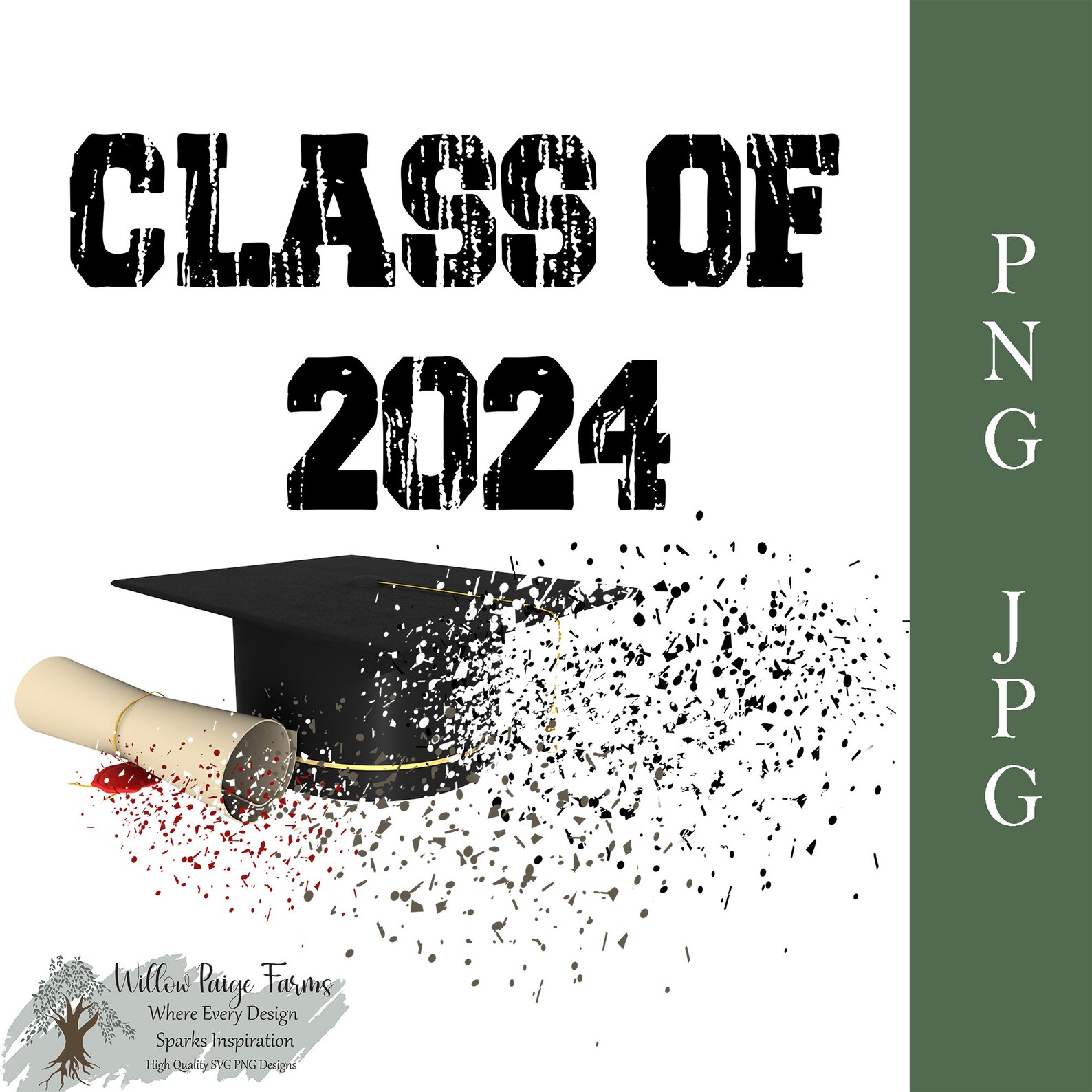 Graduation Design Class of 2024 Graduation Cap PNG JPG First Graduation ...