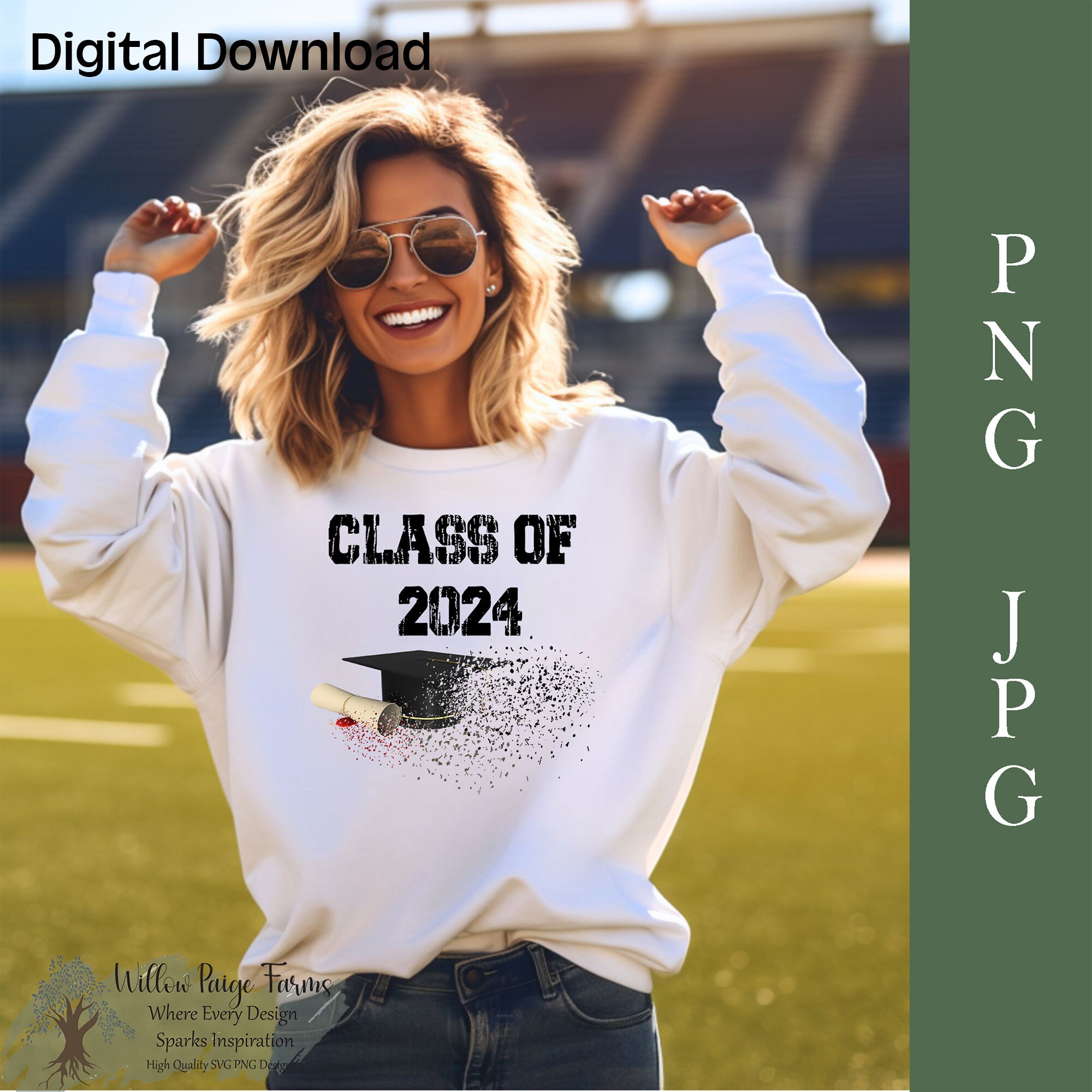 Graduation Design Class of 2024 Graduation Cap PNG JPG First Graduation ...