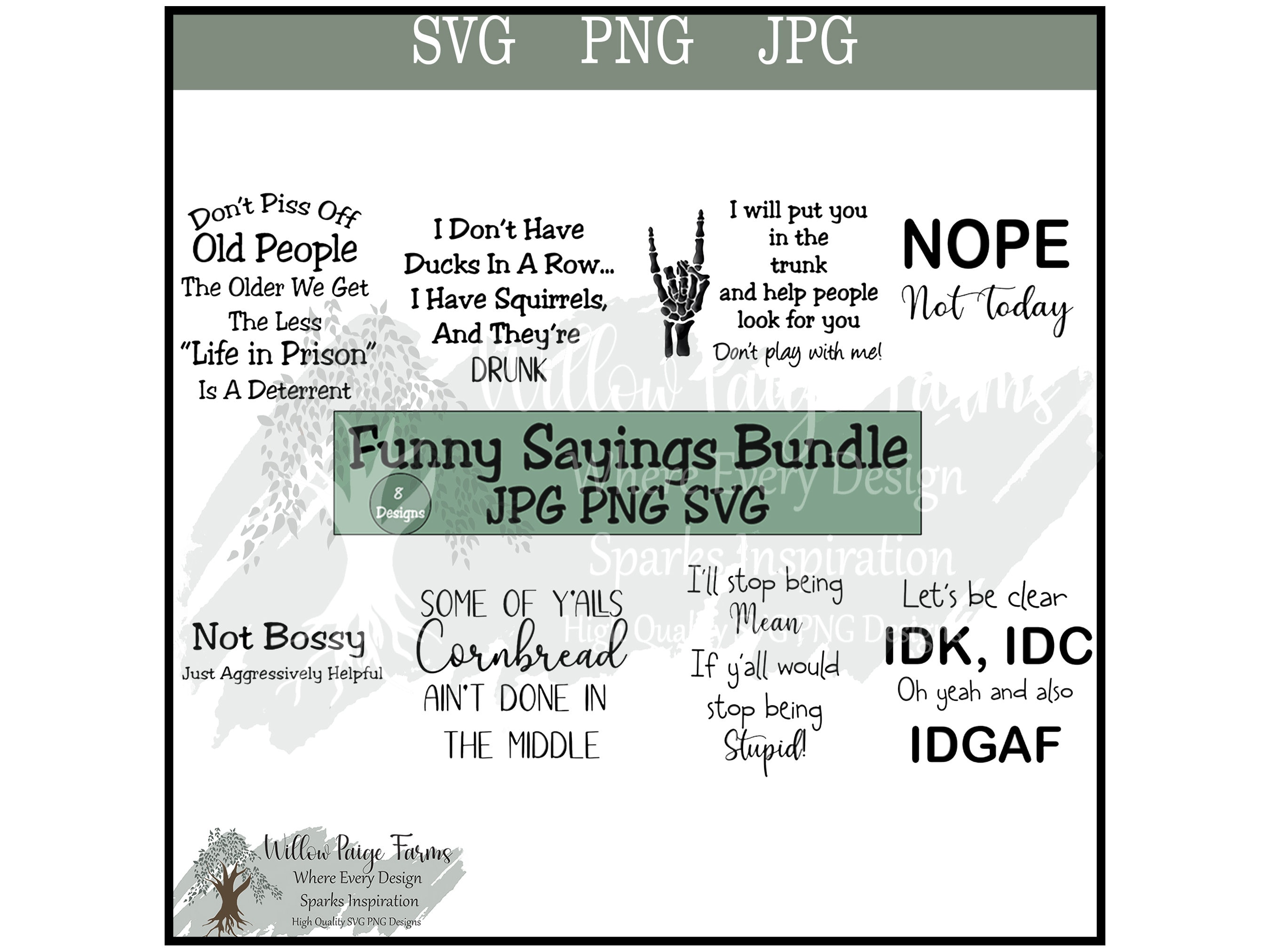 Funny/sarcastic Sayings Bundle | Funny SVG PNG Sayings | Sublimation ...