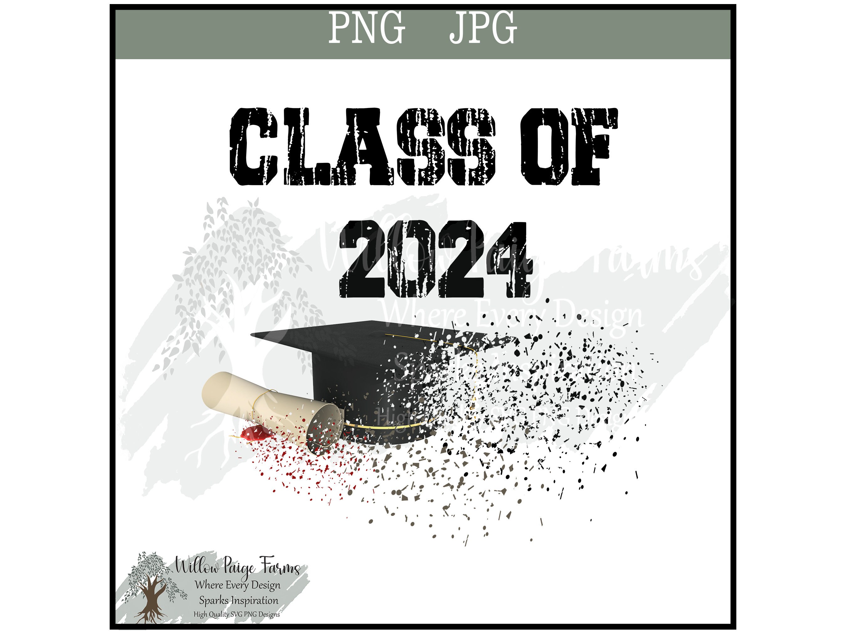Graduation Design Class of 2024 Graduation Cap PNG JPG First Graduation ...