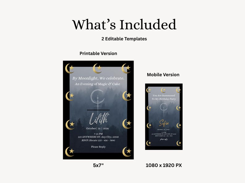 You Are Summoned Birthday Invitation | Goth Witch Party Invite Canva ...