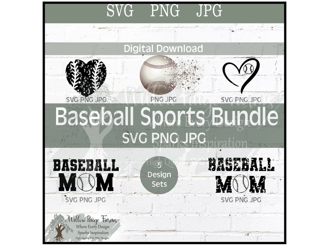 Baseball Sports Graphics Bundle: SVG, PNG, JPG (digital Download) - Etsy