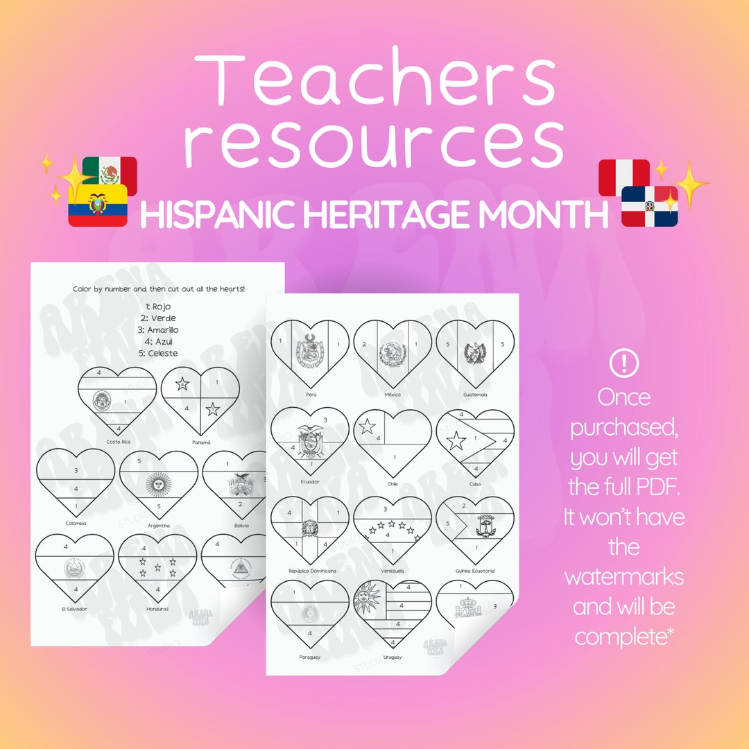 Spanish Speaking Countries Coloring Sheets | Hispanic Heritage Month ...
