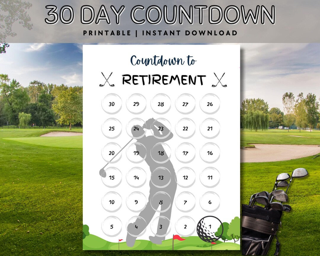 Countdown Calendar Retirement for Men, Custom Retirement Plan Countdown ...