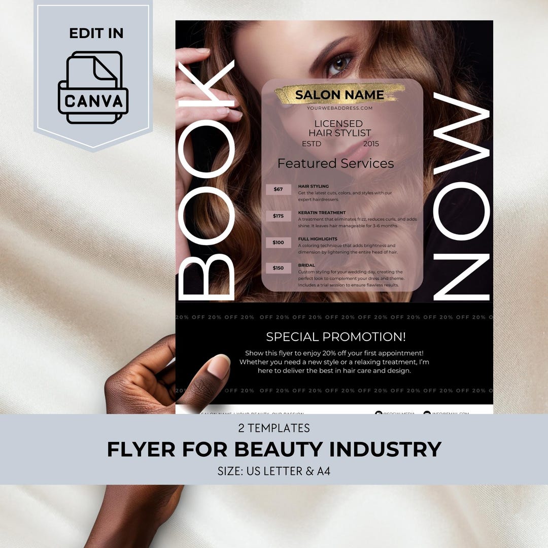 Hair Promo Flyer, Hair Template Flyer, Client Appreciation Flyer, Nail ...