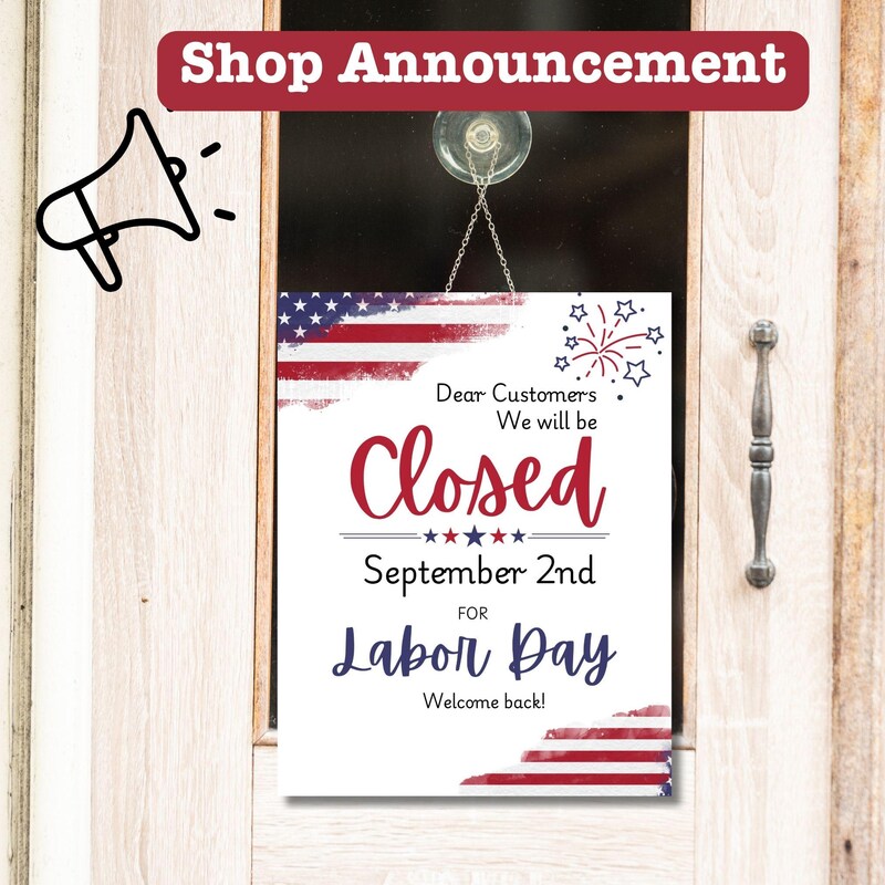 Closed for Labor Day Sign - Etsy