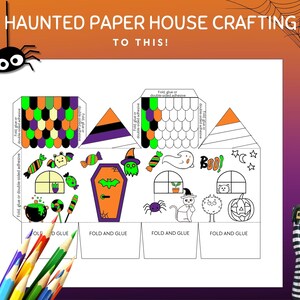 DIY Haunted House 3D Printable Craft for Kids, Paper House Kids ...