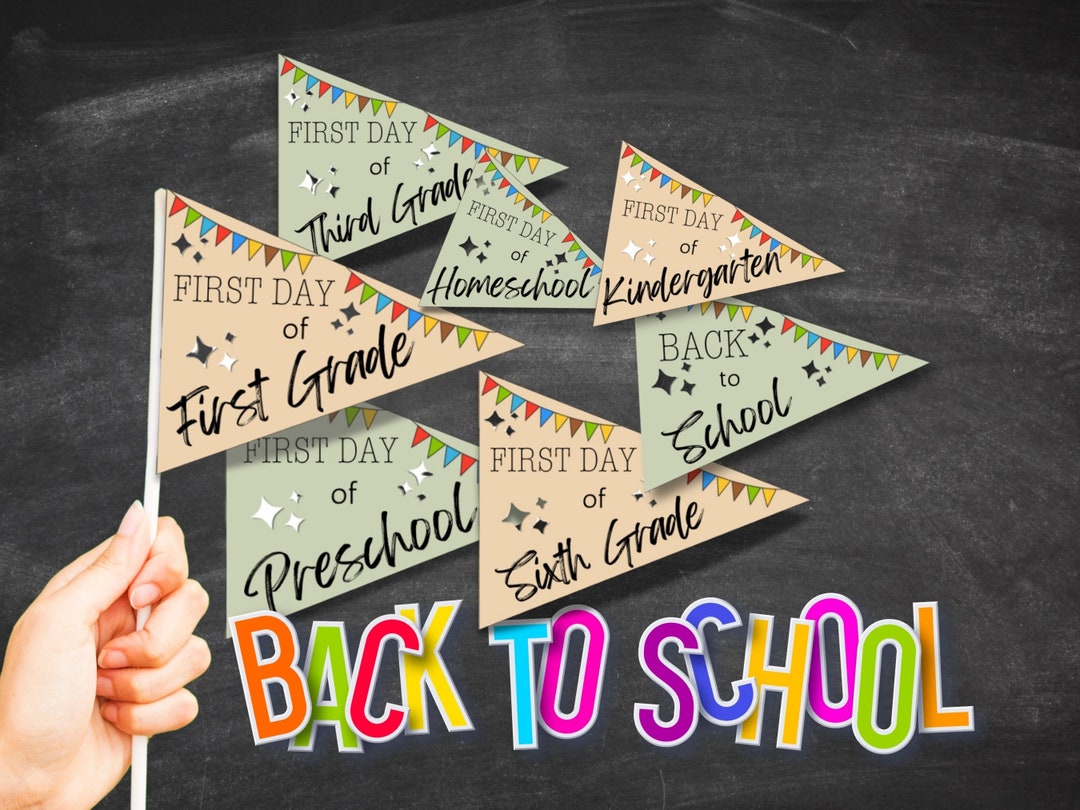 Back to School Pennant Flag, Kindergarten to 6th Grade Pennant Flag ...