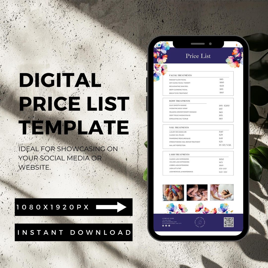 Salon Price List Template Editable Menu Modern Business Price Guide ...