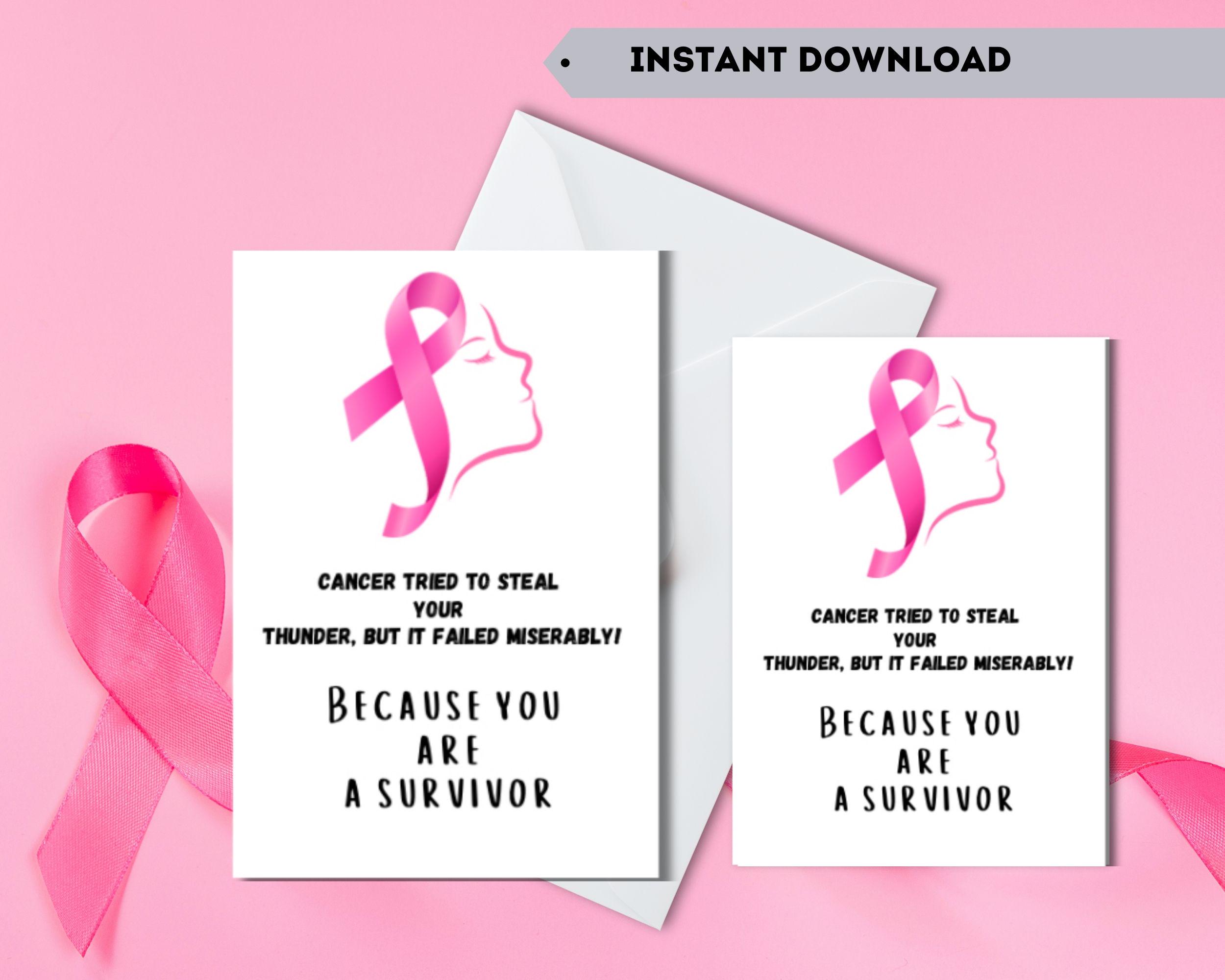 Breast Cancer Survivor Cards, Printable Greeting Cards Breast Cancer ...