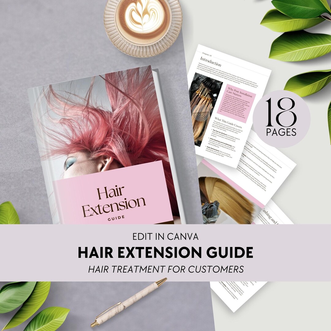 Hair Extension Care Guide, Printable Template, Editable Aftercare ...