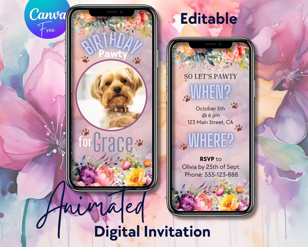 Yorkshire Terrier Birthday Card, Yorkie Card, Puppy Party Invitation ...