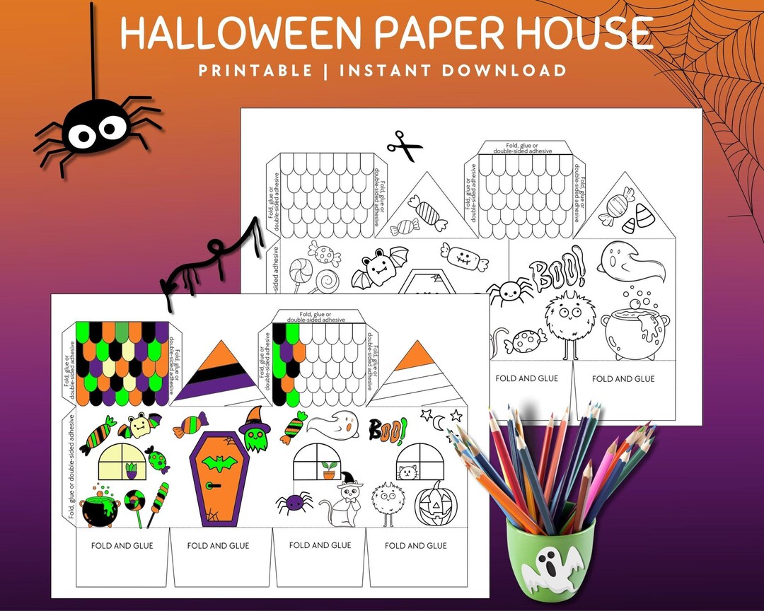 DIY Haunted House 3D Printable Craft for Kids, Paper House Kids ...