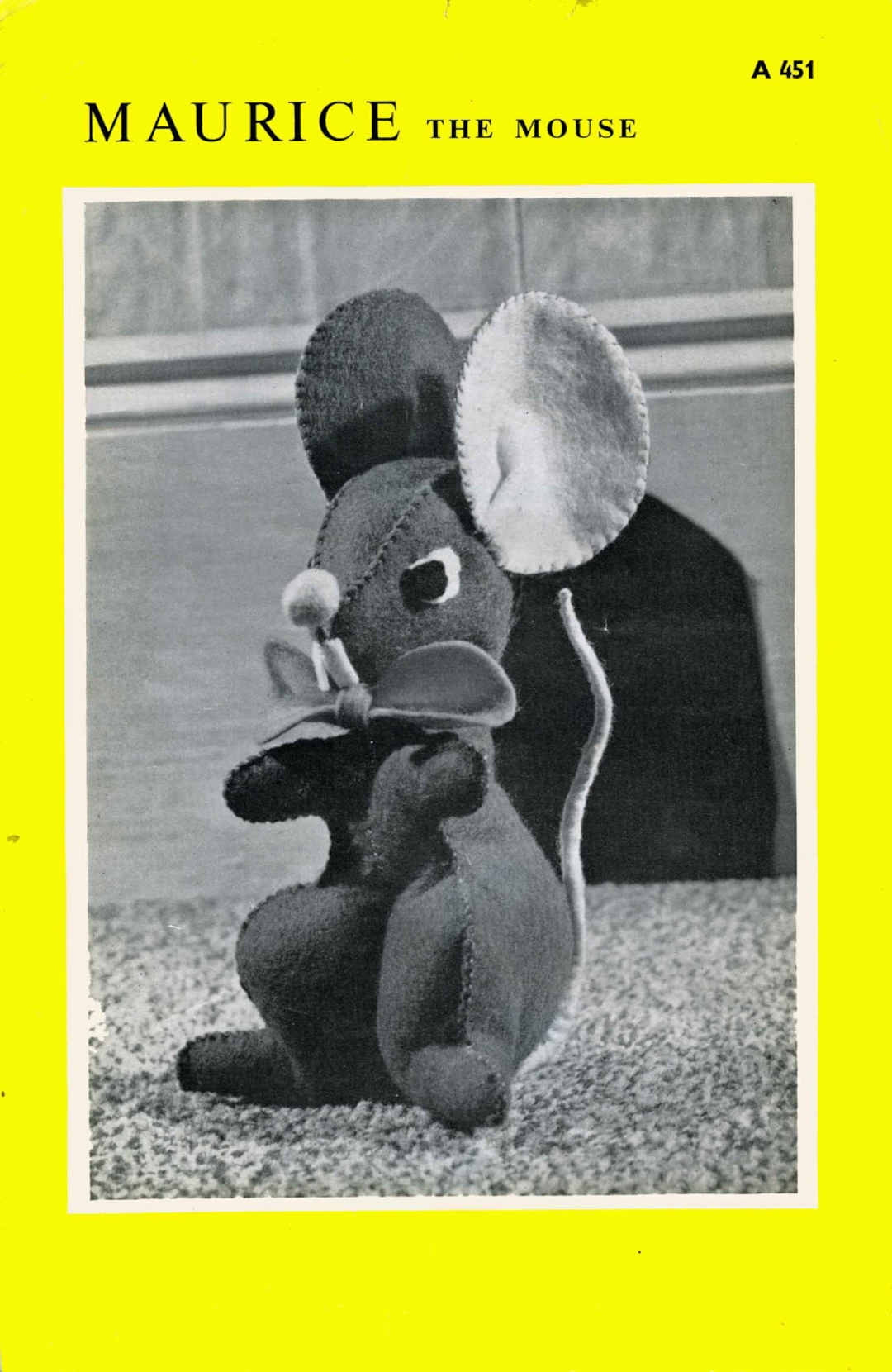 Vintage Soft Toy Maurice the Mouse Sewing Pattern Maurice 451 - Etsy