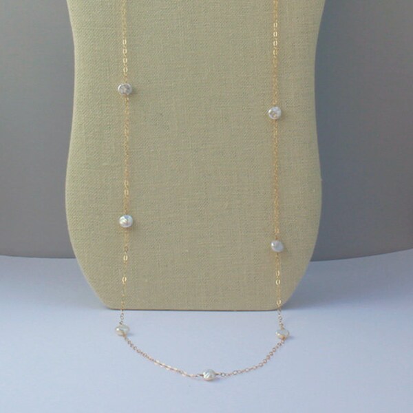 Long Pearl Necklace - Etsy