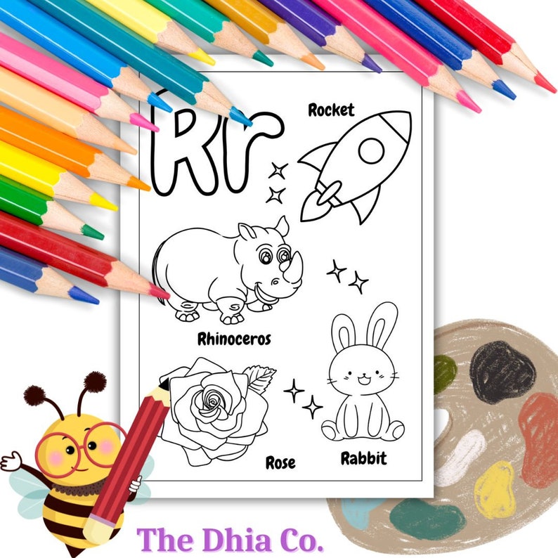 Toddler Coloring Pages ABC - Etsy