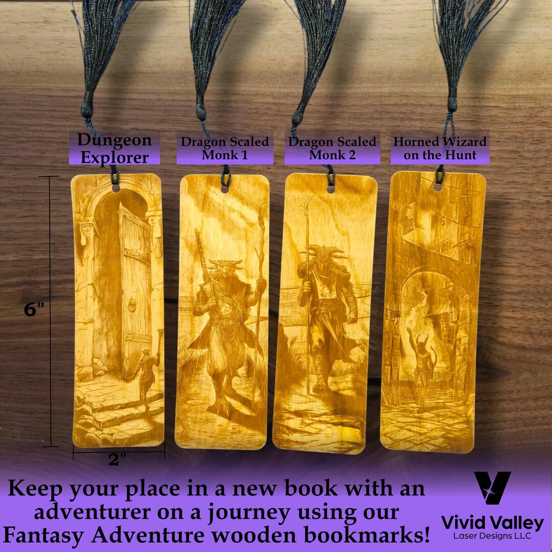 Fantasy Adventure Wooden Veneer Bookmarks - Etsy