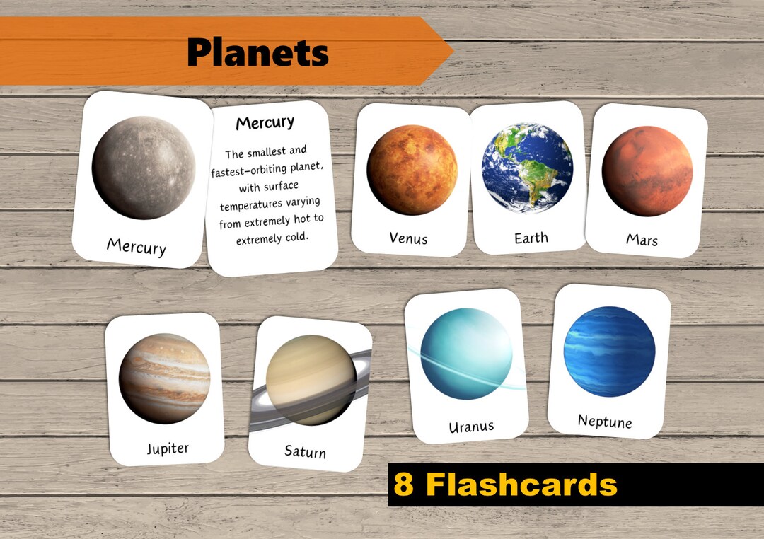 Planets I 8 Flashcards L Editable PDF I Science Learning Materials I ...