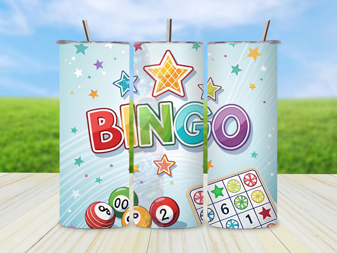 Funny Bingo Tumbler Wrap PNG – 20 Oz Skinny Sublimation File, Digital ...