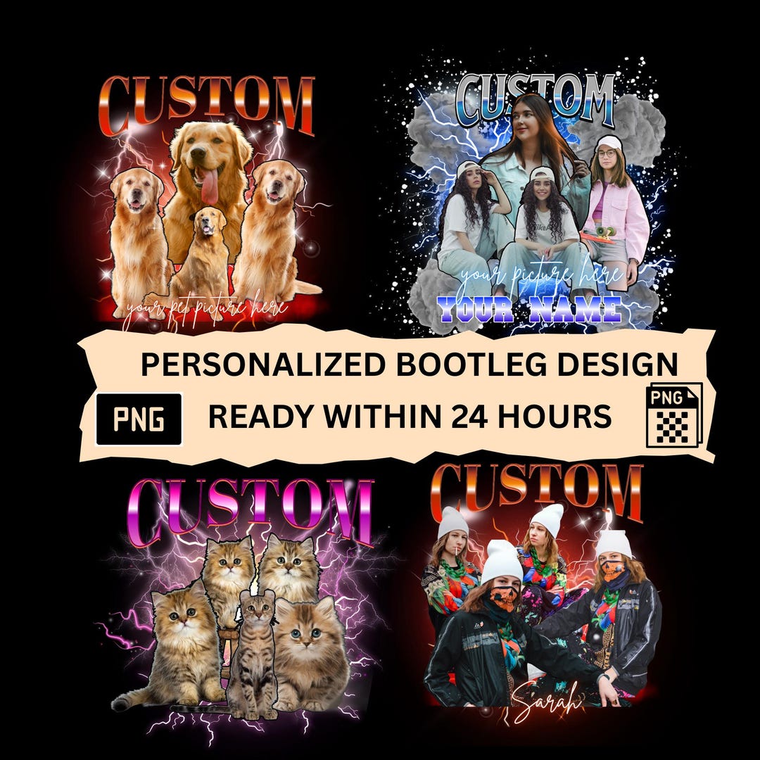 Custom Bootleg Tee PNG, Personalized Rap Design, Vintage Bootleg ...