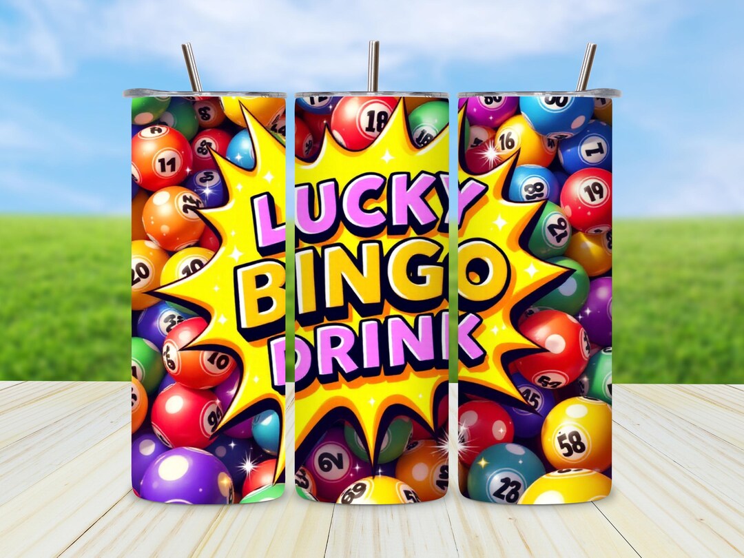 Bingo Tumbler Wrap PNG, Bingo Skinny Tumbler Design, 20 Oz Sublimation ...