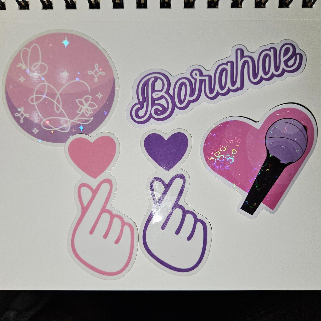 Borahae Kpop Sticker Pack - Waterproof Stickers - Water Bottle Sticker ...