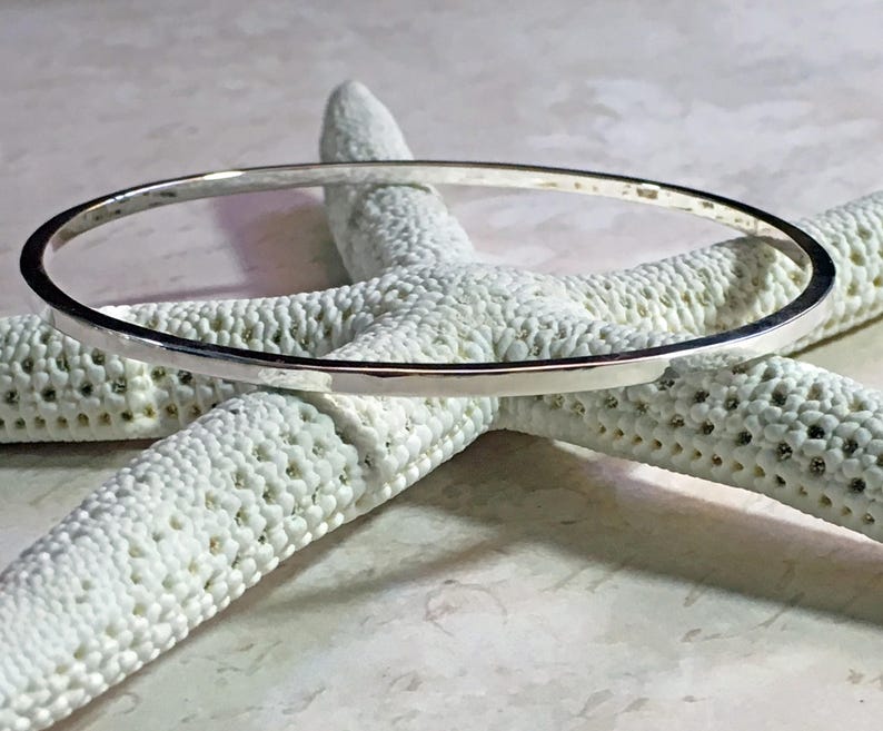 Sterling Silver Square Bangle Stunning Silver Stacking Bangle - Etsy