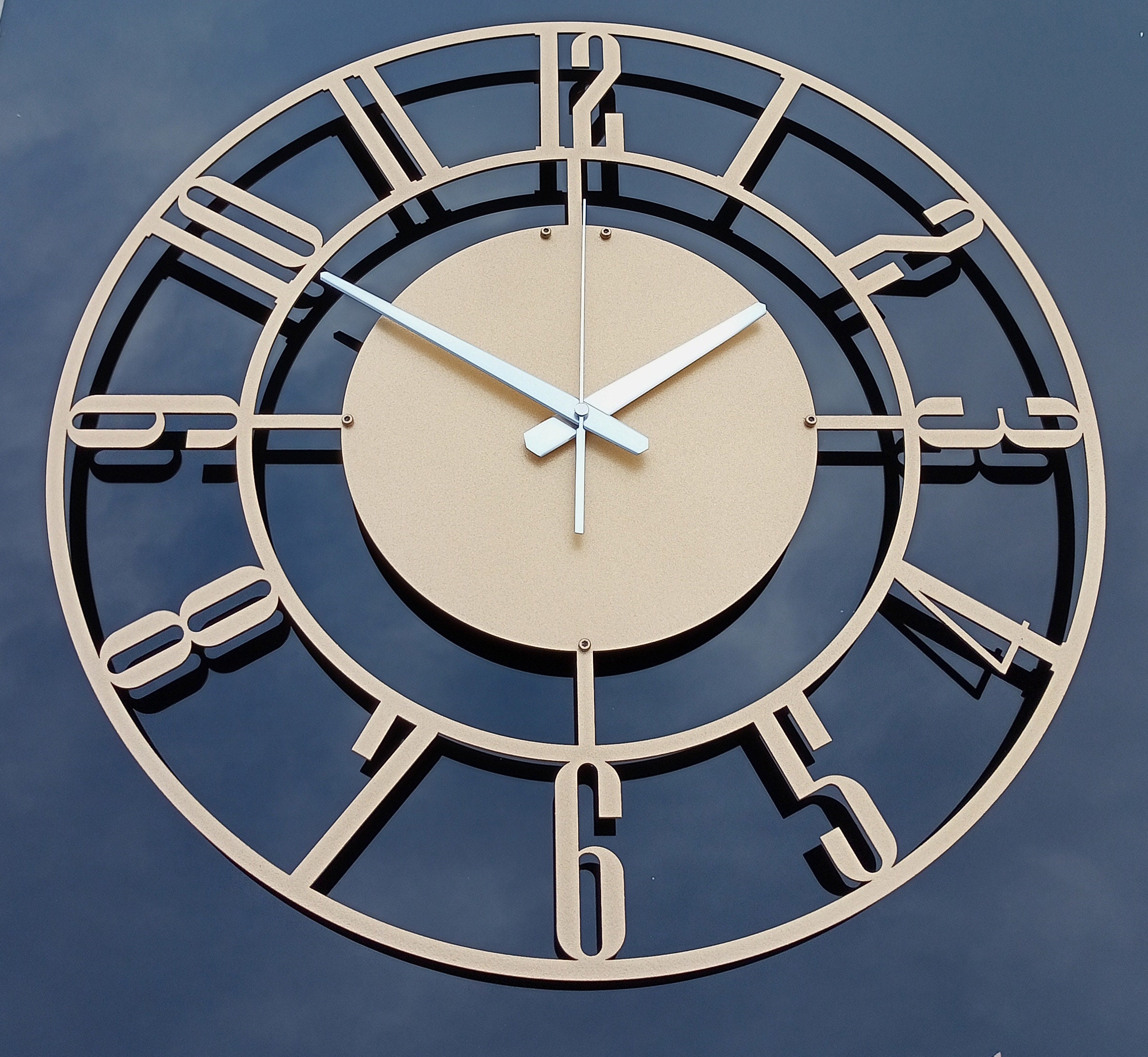 Gold Clock, Metal Wall Clock, Gold Wall Clock, Oversized Wall Clock ...