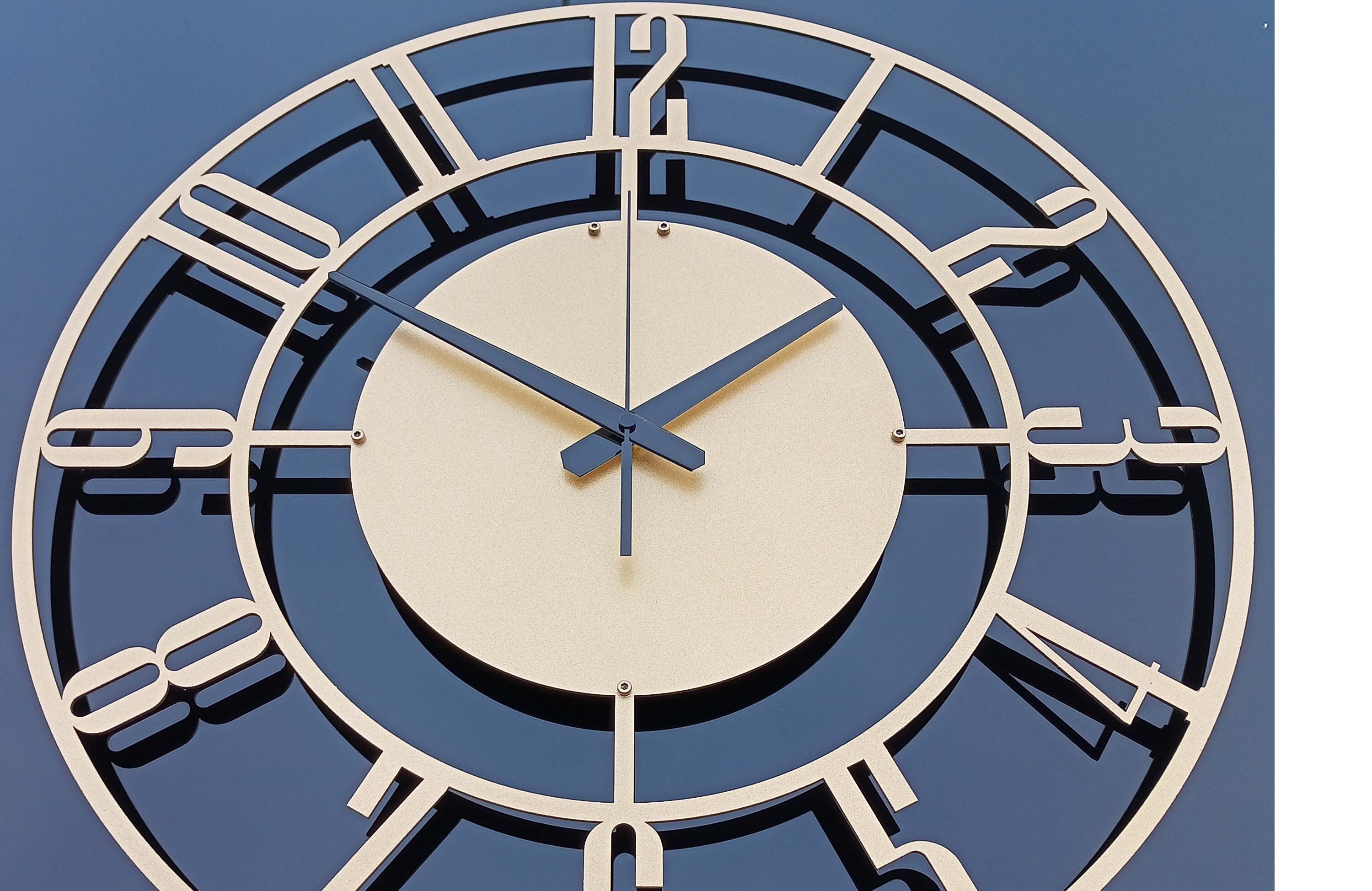 Gold Clock, Metal Wall Clock, Gold Wall Clock, Oversized Wall Clock ...