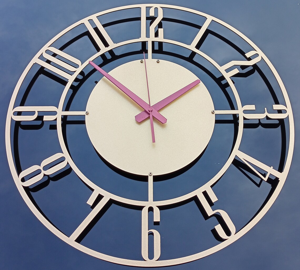 Gold Clock, Metal Wall Clock, Gold Wall Clock, Oversized Wall Clock, Silent Wall Clock, Large ...