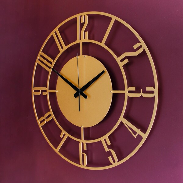 Gold Wall Clock - Etsy