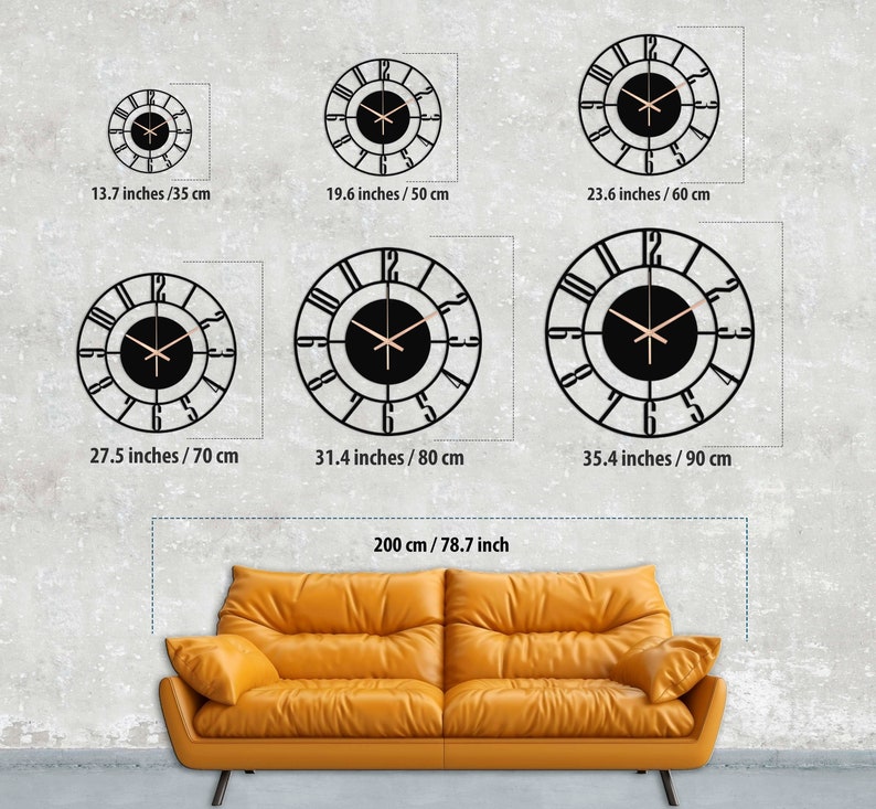 Oversized Wall Clock, Modern Silent Clocks, Living Room Decor, Fathers ...