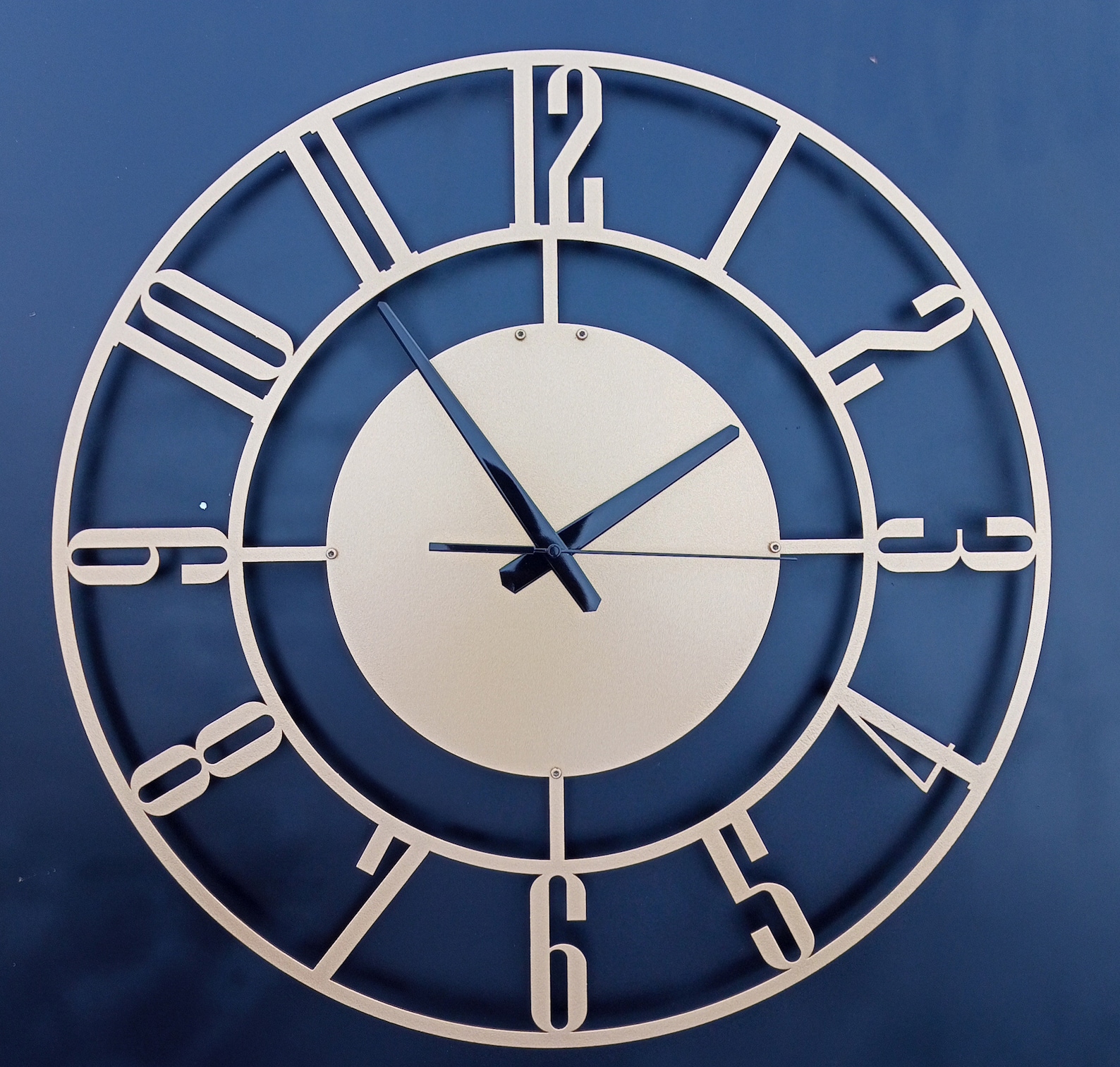 Gold Clock, Metal Wall Clock, Gold Wall Clock, Oversized Wall Clock, Silent Wall Clock, Large ...