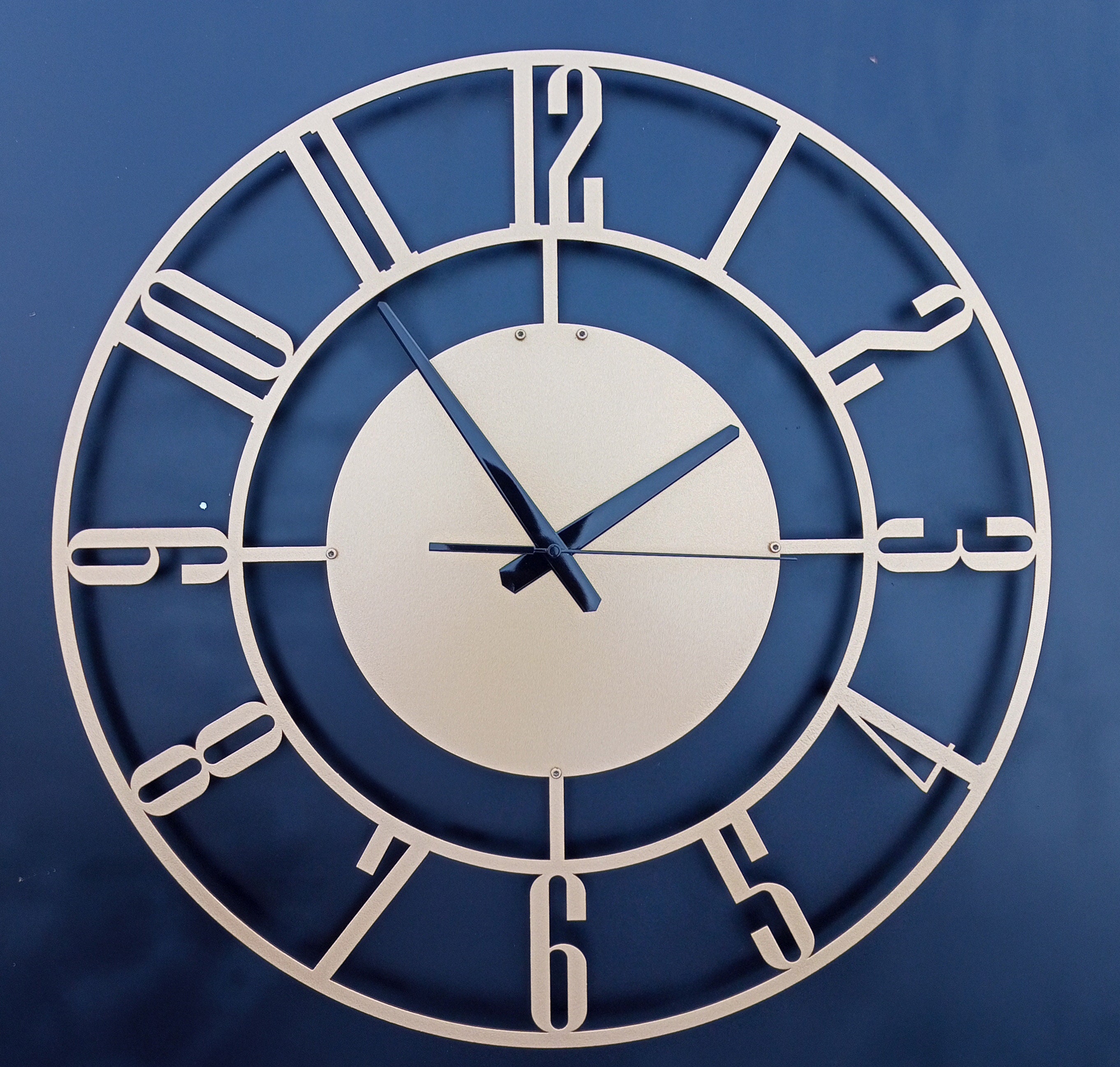Gold Clock, Metal Wall Clock, Gold Wall Clock, Oversized Wall Clock ...
