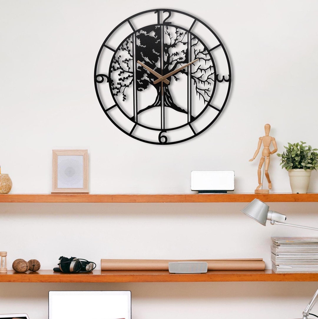 Valentines Day Gift, Large Metal Wall Clock, Modern Silent Wall Clock ...