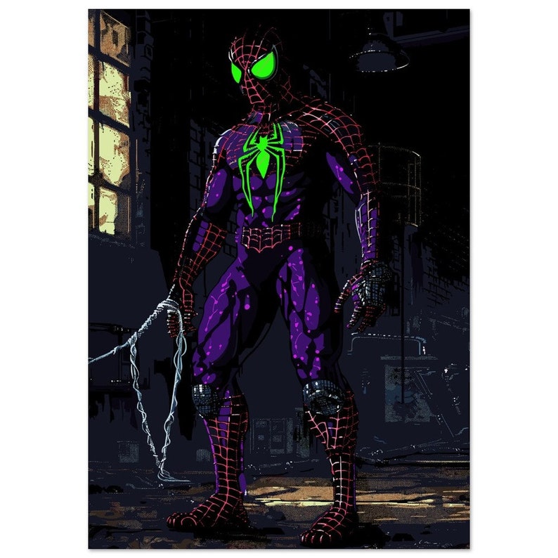 Evil Spiderman Print, Supervillain Poster, Marvel Spiderman Art, Miles ...